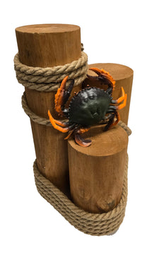 Set of 3 Nautical Wood Piling Decorations – Real Wooden Pier Posts for ...